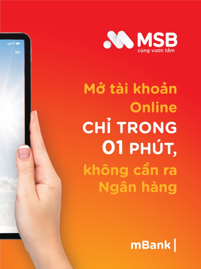 Mở tài khoản ngân hàng online chỉ trong 1 phút tại MSB